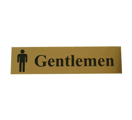 Polished Gold Effect Gentlemen Sign – Door Furniture Direct