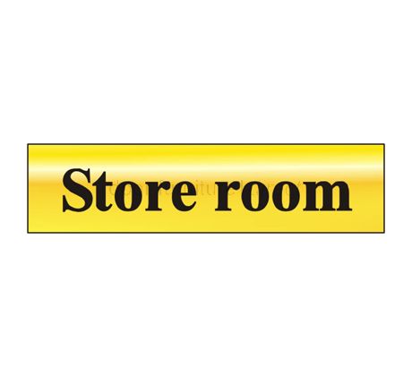 Polished Gold Effect Store Room Sign 200x50mm – Door Furniture Direct