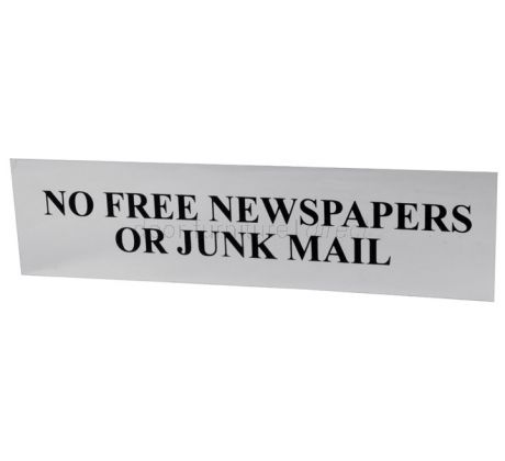 Chrome Effect No Free Newspapers... Sign – Door Furniture Direct