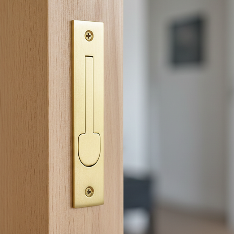 Satin Brass Sliding Door Edge Pull BUR280SB – Door Furniture Direct