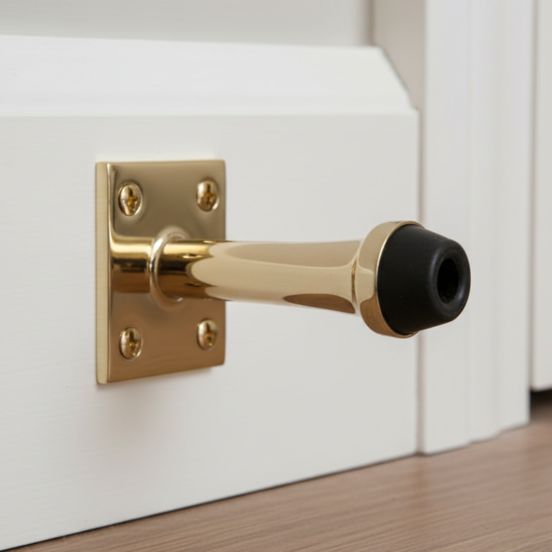 Polished Brass Projection Door Stop 2.5in (64mm) – Door Furniture Direct