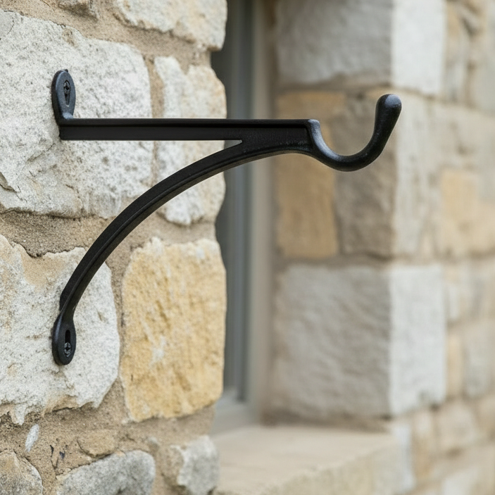 Smooth Black Iron Bucket Bracket 87 – Door Furniture Direct