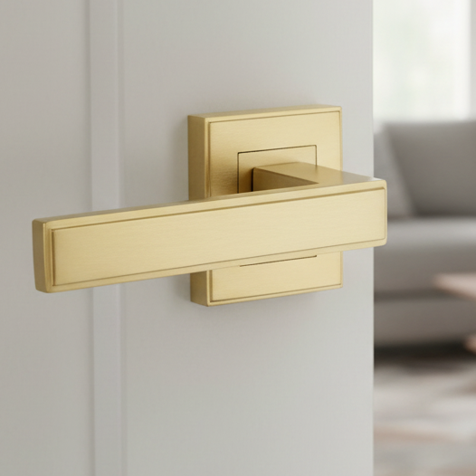 Heritage DEC5430 Satin Brass Linear Lever on Rose Handles – Door ...