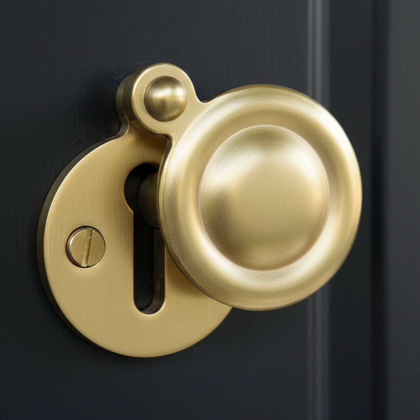 Heritage V1020 Satin Brass Covered Escutcheon – Door Furniture Direct