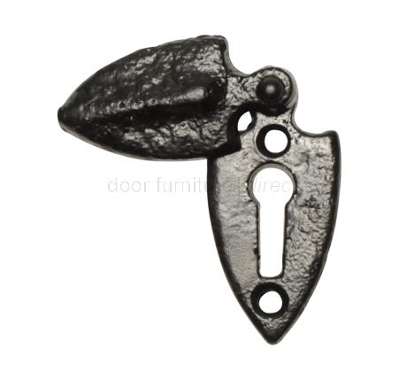 Black Antique Shield Style Covered Escutcheon 1065 – Door Furniture Direct