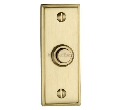 Heritage V1180 Satin Brass Bell Push 83x33mm – Door Furniture Direct