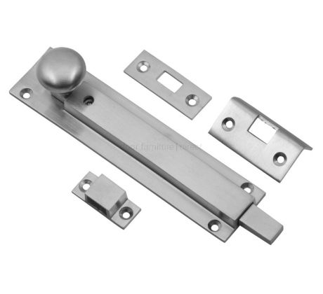 Satin Chrome Straight Locking Door Bolt 152mm – Door Furniture Direct