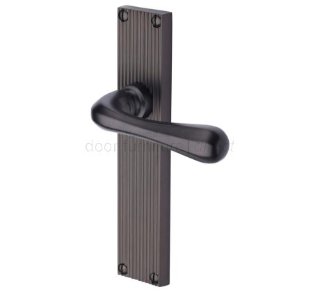 Charlbury Reeded Matt Bronze Latch Door Handles RR3010 – Door Furniture ...