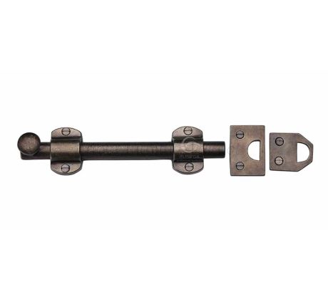 Rustic Pewter Round Door Bolt 152mm – Door Furniture Direct